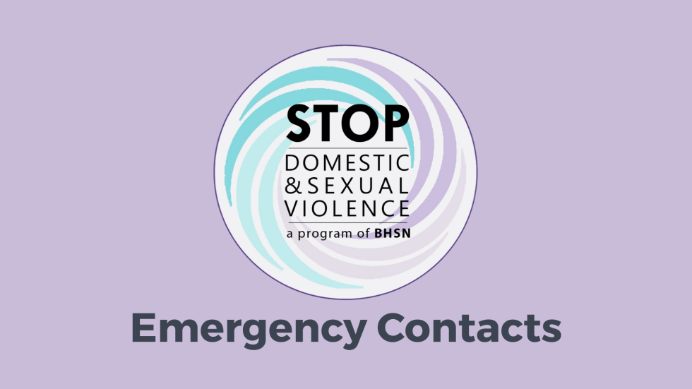 STOP Domestic and Sexual Violence Emergency Contact Numbers | Behavioral Health Services North